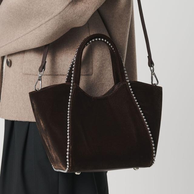 【NEW】ビューティー＆ユース ユナイテッドアローズ（BEAUTY&YOUTH）/ベルベット ボールチェーン 2WAY ミニトートバッグ