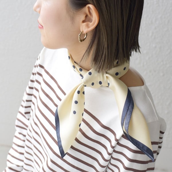 シップス/ドットシルクスカーフ　６５×６５
