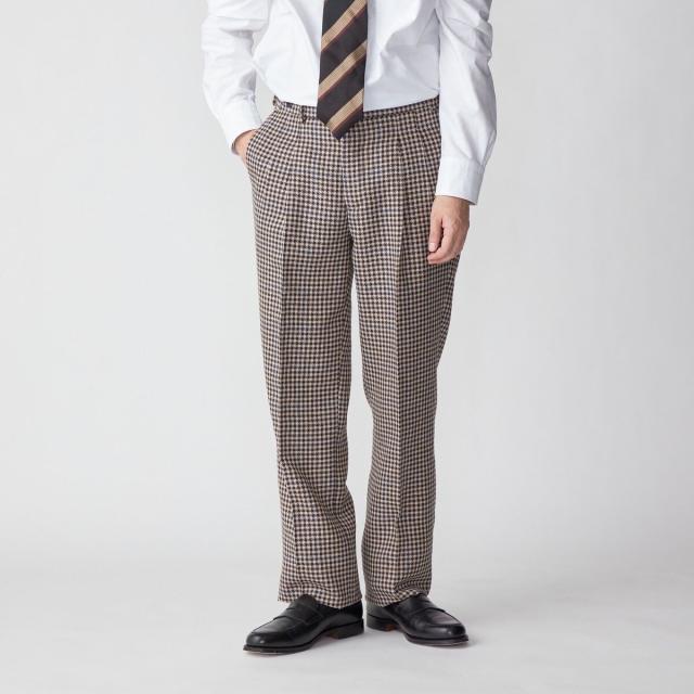 シップス/SHIPS: ラグジュアリー シェパードチェック ツープリーツ パンツ