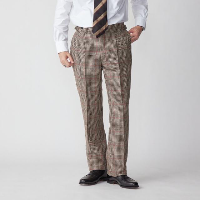シップス/SHIPS: ラグジュアリー グレンチェック ツープリーツ パンツ