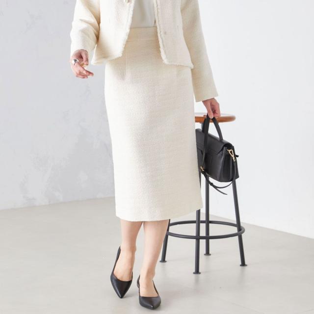 シップス（SHIPS）/〈セレモニー対応可〉スラブ ツイード タイト スカート  24SS（セットアップ対応）◇