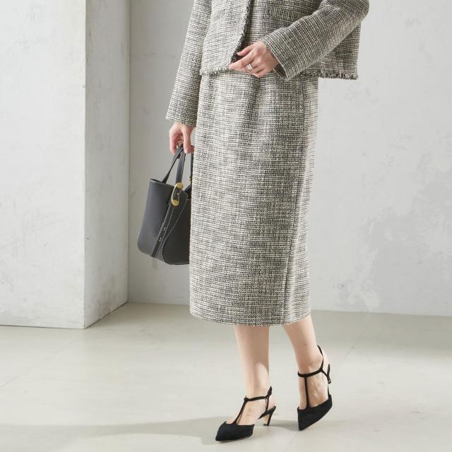 シップス（SHIPS）/〈セレモニー対応可〉スラブ ツイード タイト スカート（セットアップ対応）
