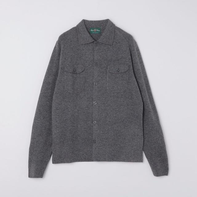 シップス（SHIPS）/ALANPAINE: ジーロング ウール 12ゲージ 2ポケット ニットシャツ