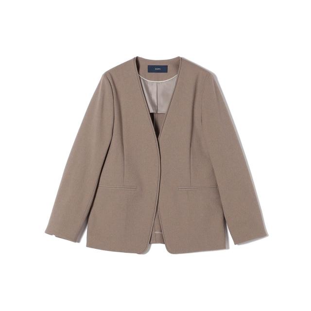 シップス（SHIPS）/〈手洗い可能〉ツイル ストレッチ ノーラペル ジャケット（セットアップ対応）