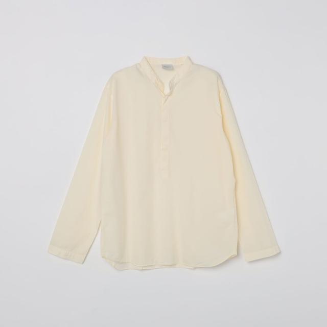 シップス（SHIPS）/BAGUTTA: コットン ポプリン プルオーバー バンドカラー シャツ