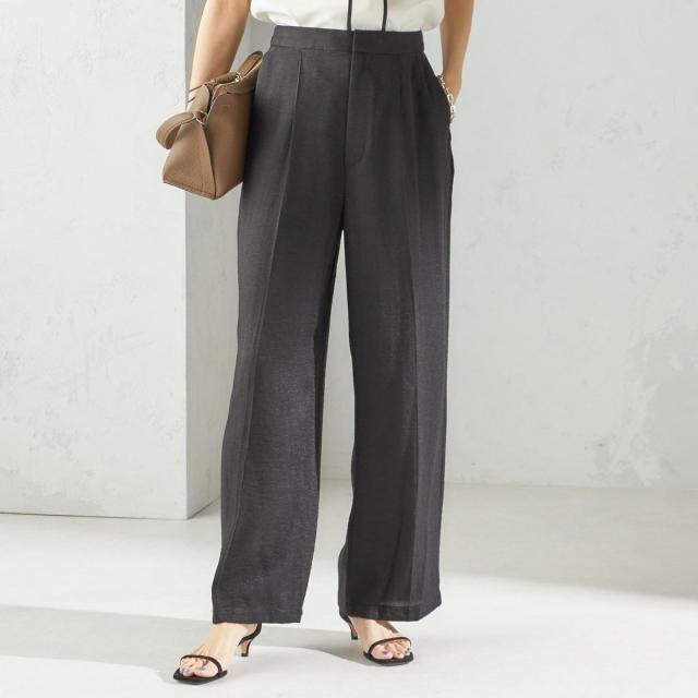 シップス（SHIPS）/〈手洗い可能〉麻混 タック ワイド パンツ