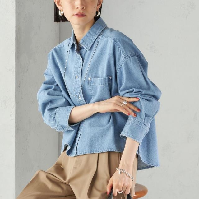 シップス（SHIPS）/〈洗濯機可能〉ショート丈 デニム シャツ