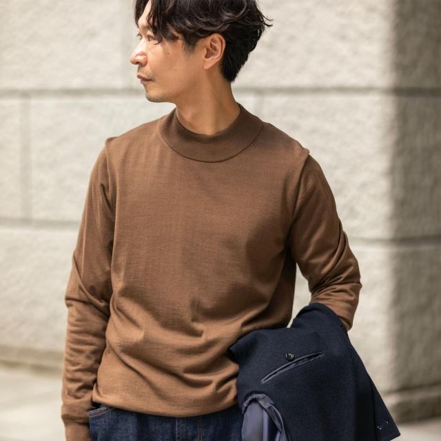 シップス（SHIPS）/SHIPS:〈手洗い可能〉HANDFRAME 16ゲージ モックネック ニット