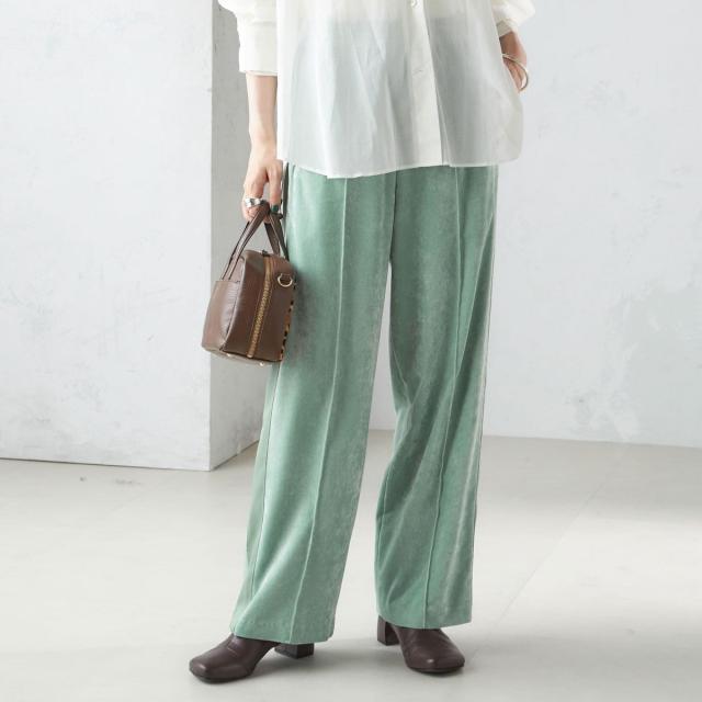 シップス（SHIPS）/〈手洗い可能〉ベッチン ライン ストレート パンツ