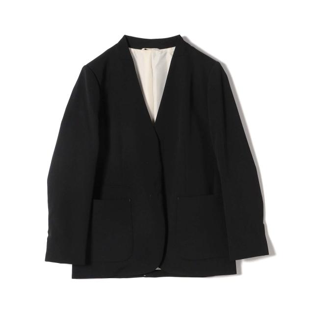 シップス（SHIPS）/SHIPS Primary Navy Label: セミ フォーマル 梳毛 カラーレス ジャケット（