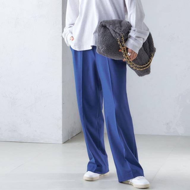 シップス（SHIPS）/〈手洗い可能〉両面起毛 セミフレア パンツ