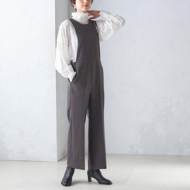 シップス（SHIPS）/〈手洗い可能〉ストレッチ サロペット