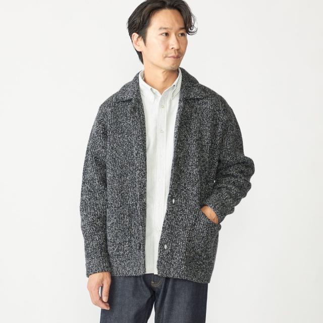 シップス（SHIPS）/SHIPS: ミックス ヤーン ポロ ニット カーディガン カバーオール