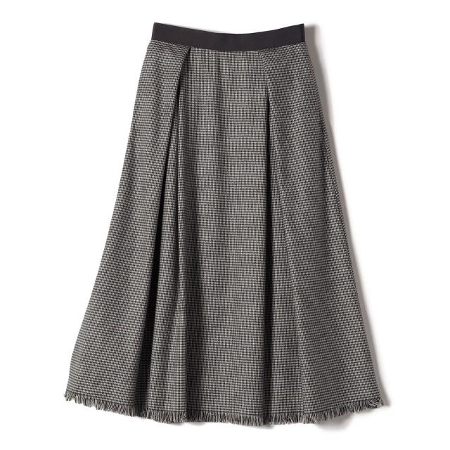 シップス（SHIPS）/SHIPS Primary Navy Label:裾 フリンジ 千鳥 フレア スカート
