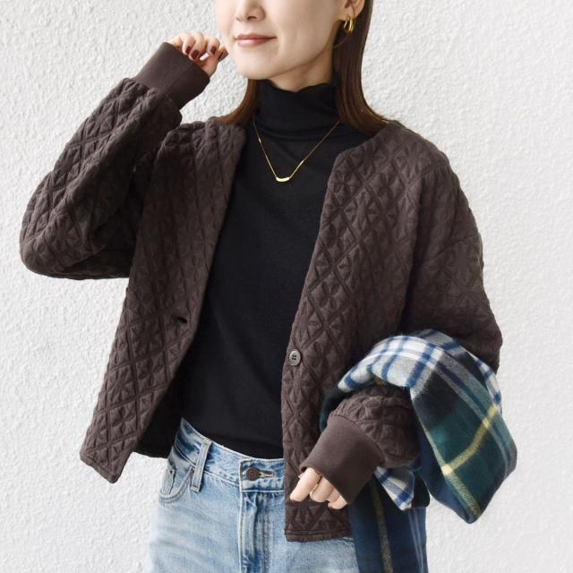 シップス（SHIPS）/《一部追加予約》【WEB限定】〈手洗い可能〉キルティング ジャカード カーディガン