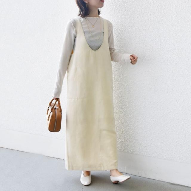 シップス（SHIPS）/ポリエステルスエード 2WAY ワンピース