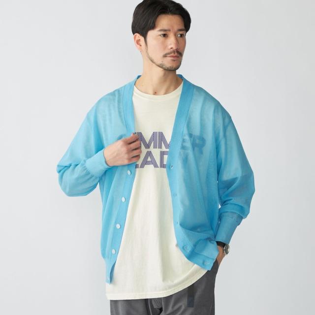 シップス（SHIPS）/BENCH MARKING SHIRT: シアー ニット Vカーディガン