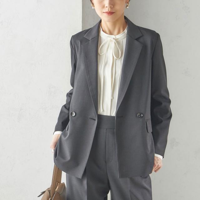 シップス（SHIPS）/〈手洗い可能〉ツイル ダブル ジャケット（セットアップ対応）