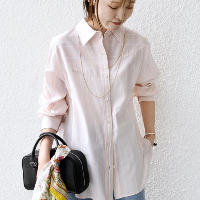 シップス（SHIPS）/【WEB限定】〈洗濯機可能〉アシンメトリー ストライプ シャツ