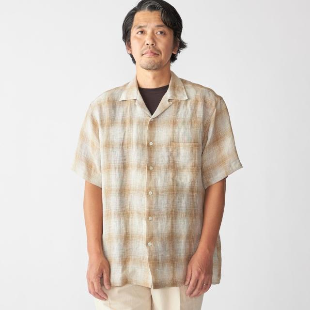 シップス（SHIPS）/Southwick Gate Label: リネン オンブレチェック ショートスリーブ シャツ