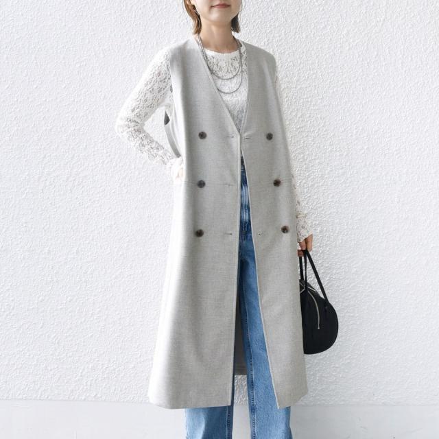 シップス（SHIPS）/〈手洗い可能〉シャークスキン ジレ ワンピース