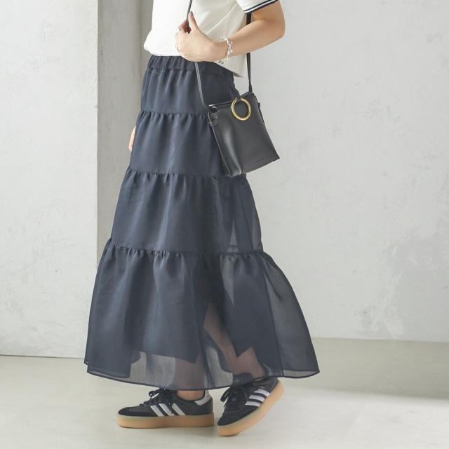 シップス（SHIPS）/オーガンジー ティアード スカート