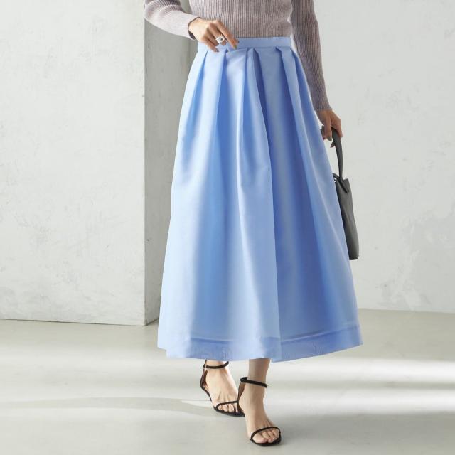 シップス（SHIPS）/〈手洗い可能〉オーガンジー タック フレア スカート