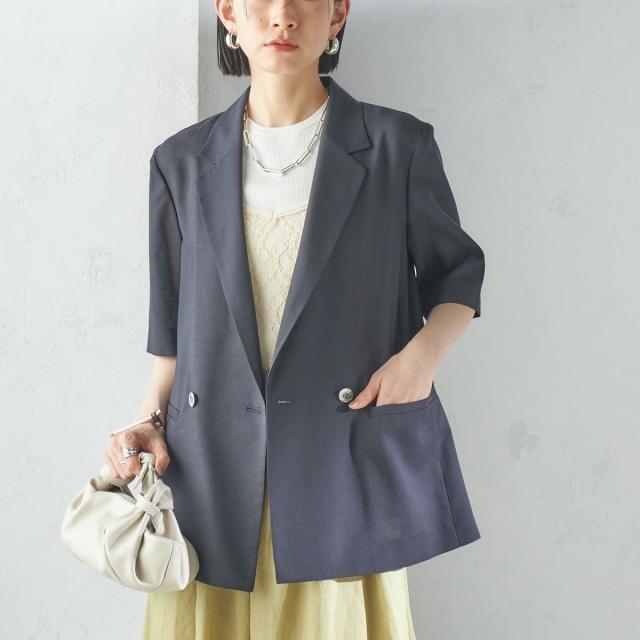 シップス（SHIPS）/〈手洗い可能〉ダブル 半袖 ジャケット