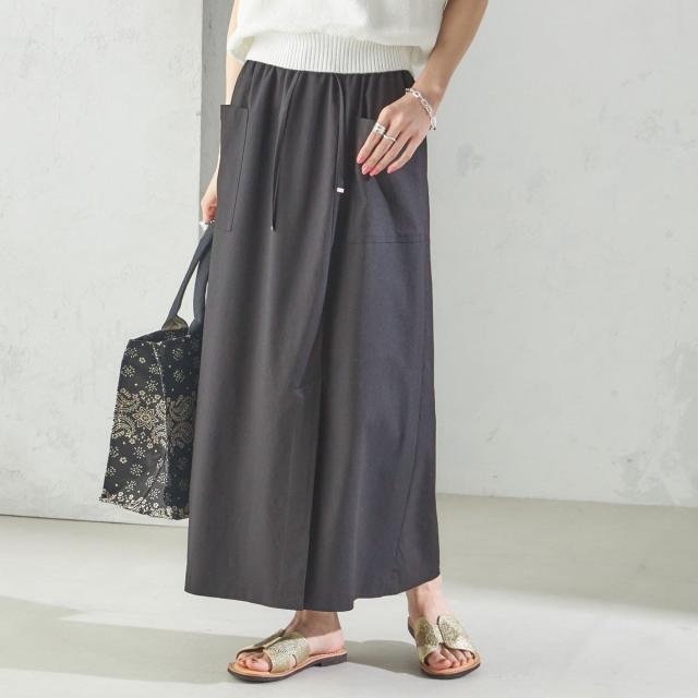 シップス（SHIPS）/〈手洗い可能〉麻混 ストレッチ ドロスト Aライン スカート