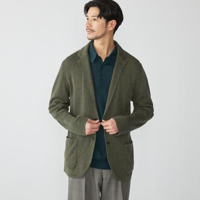 シップス（SHIPS）/【SHIPS別注】FLY3: コットン/リネン ヘリンボーン ニット ブレザー