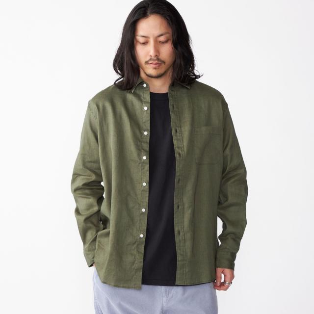 シップス（SHIPS）/SHIPS: フレックスリネン レギュラーカラー  ロングスリーブ シャツ