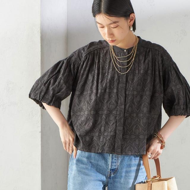 シップス（SHIPS）/〈手洗い可能〉コットン ドビー 袖 ボリューム ブラウス