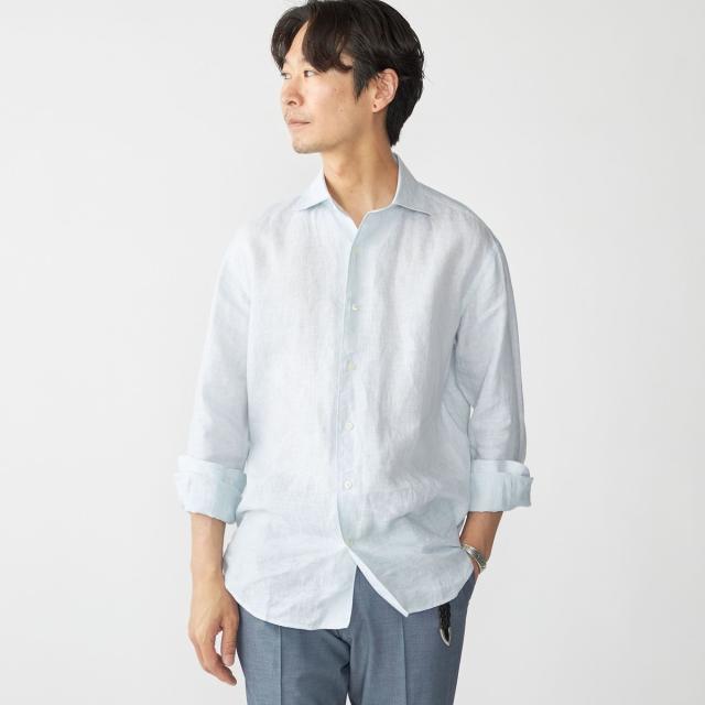 シップス（SHIPS）/SHIPS: ウォッシュド リネン ストライプ シャツ