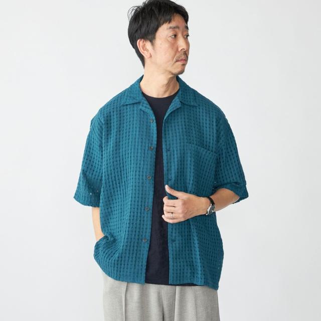 シップス（SHIPS）/BENCH MARKING SHIRTS: シアー ドビー ショートスリーブ シャツ