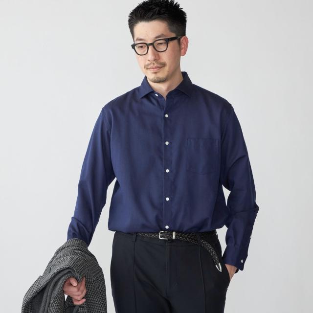 シップス（SHIPS）/SHIPS: アイスコットン からみ織り セミワイドカラー シャツ