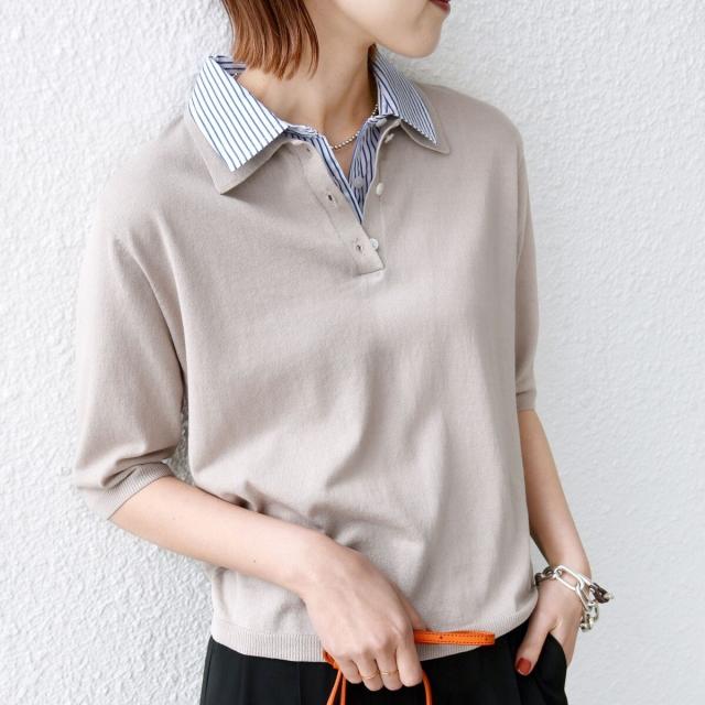 シップス（SHIPS）/【WEB限定】〈手洗い可能〉ダブルカラー ショート スリーブ ポロ