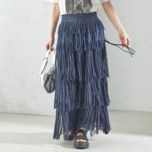 シップス（SHIPS）/【SHIPS別注】crinkle crinkle crinkle:フリンジ スカート