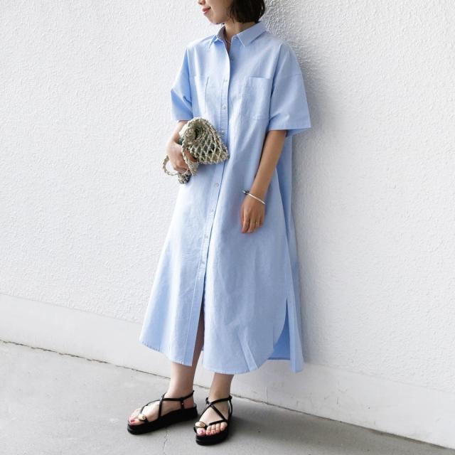 シップス（SHIPS）/〈洗濯機可能〉ワンポイント 刺繍 シャツ ワンピース