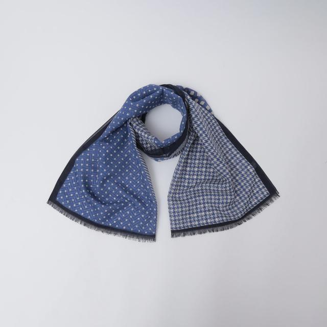 シップス（SHIPS）/Vincenzo Miozza: コットン/リネン パネル スカーフ