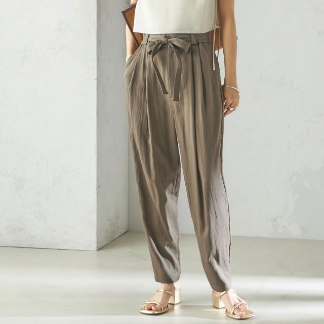 シップス（SHIPS）/小泉里子コラボ:〈手洗い可能〉ツイル ウエスト テーパード パンツ