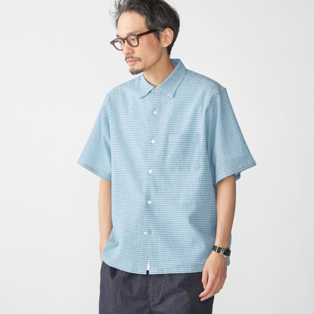 シップス（SHIPS）/SHIPS: エアー サッカー レギュラーカラー ショートスリーブ シャツ