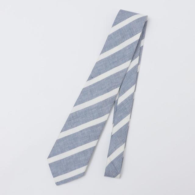 シップス（SHIPS）/BREUER: リネン デニム ワイド ストライプ ネクタイ