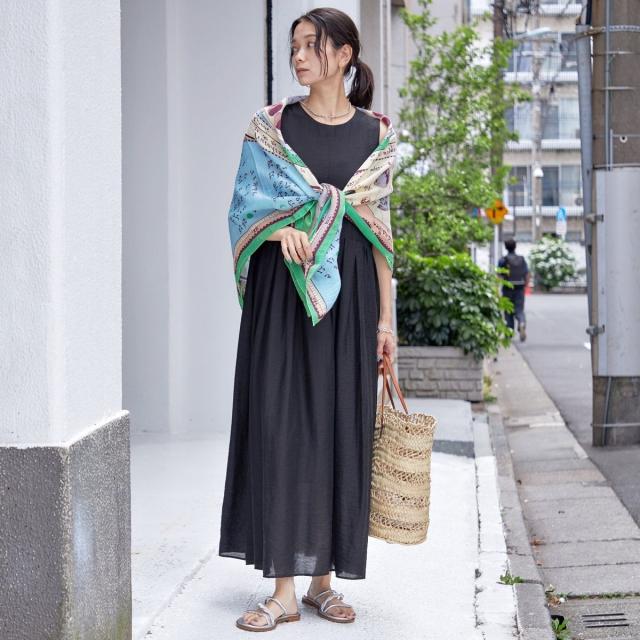 シップス（SHIPS）/〈手洗い可能〉シルク混 シアー ノースリーブ ワンピース