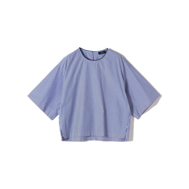 シップス（SHIPS）/SHIPS Primary Navy Label:〈手洗い可能〉コットン ストライプ T ブラウス