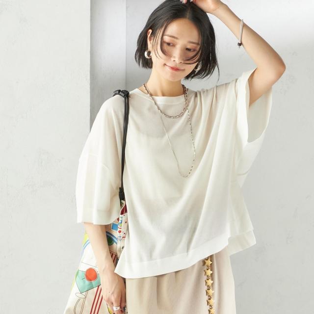 シップス（SHIPS）/〈手洗い可能〉18G コットン ナイロン ワイド スリーブ プルオーバー