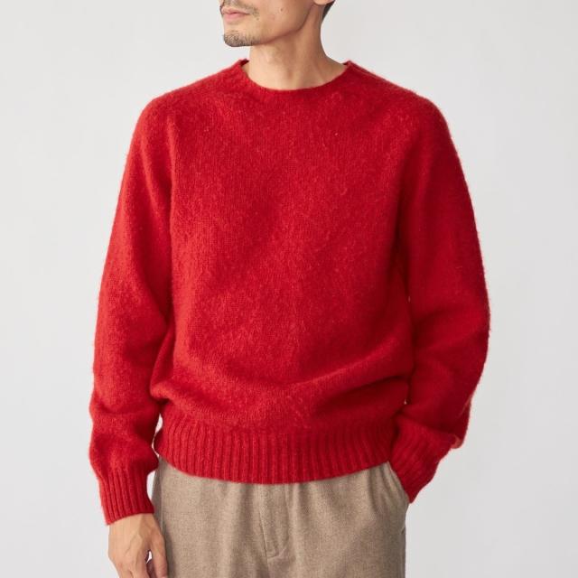 シップス（SHIPS）/【SHIPS別注】HARLEY OF SCOTLAND: ウール シャギー クルーネック ニット