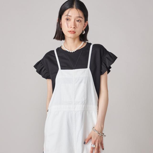 シップス（SHIPS）/SHIPS NINE CASE:〈手洗い可能〉ミニ 裏毛 フリル カットソー