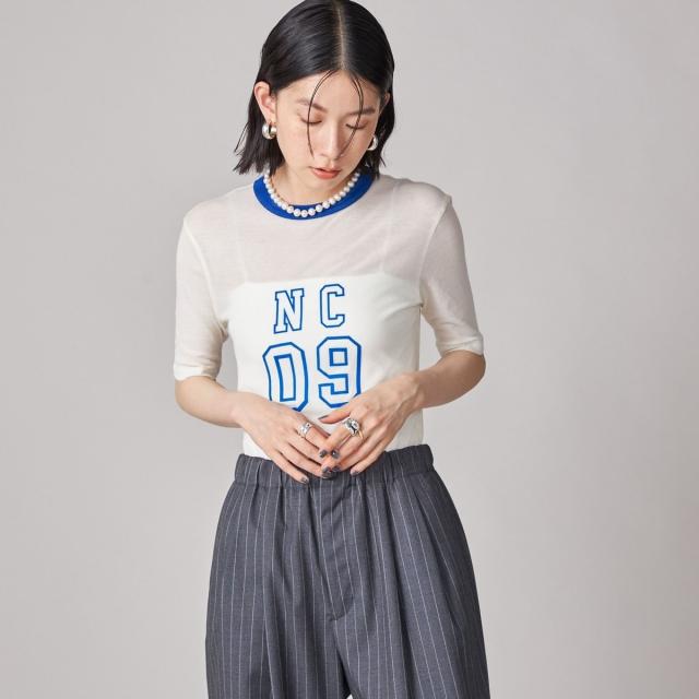 シップス（SHIPS）/SHIPS NINE CASE:シアー ロゴ リンガー TEE