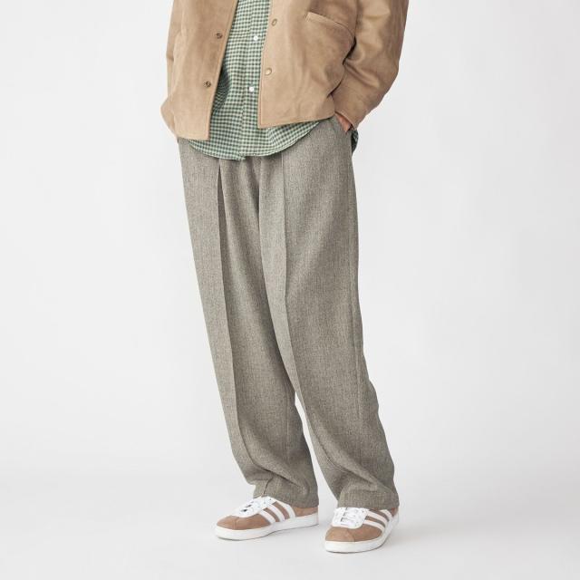 シップス（SHIPS）/SHIPS:〈洗濯機可能〉メランジ ワイド ピンタック スラックス