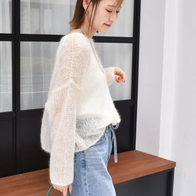 シップス（SHIPS）/モヘヤ メッシュ プルオーバー